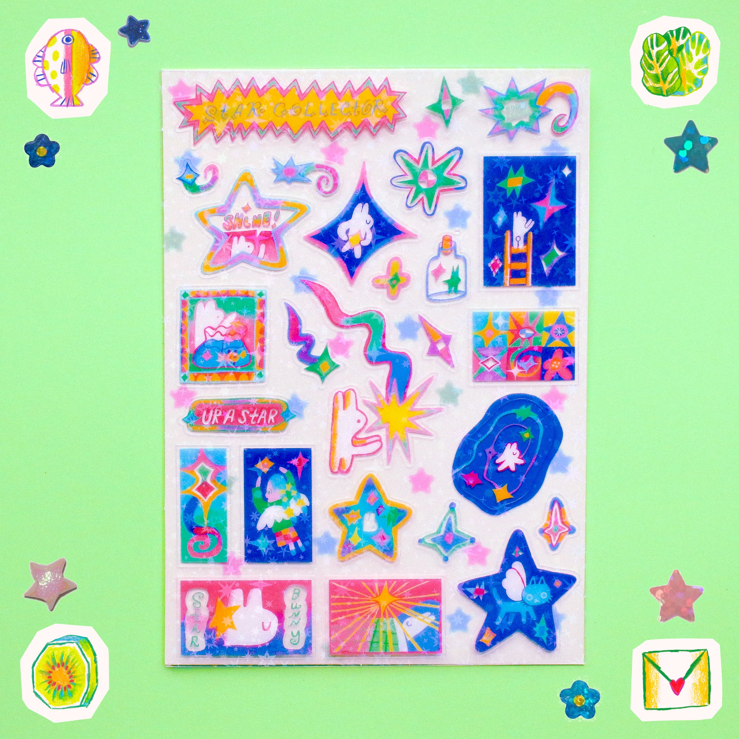 'Star Collector' A6 Star Holo Sticker Sheet – Odd Rabbits